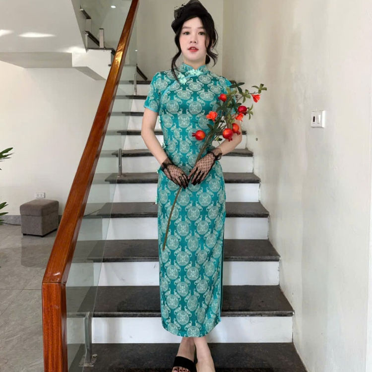 Shanghai Tho Green Cheongsam Dress Code SX23 | Shopee Philippines