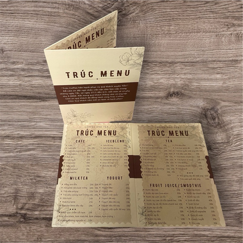 Print A3 menu folded In half - (4 A4 sides), cardboard, matte ...