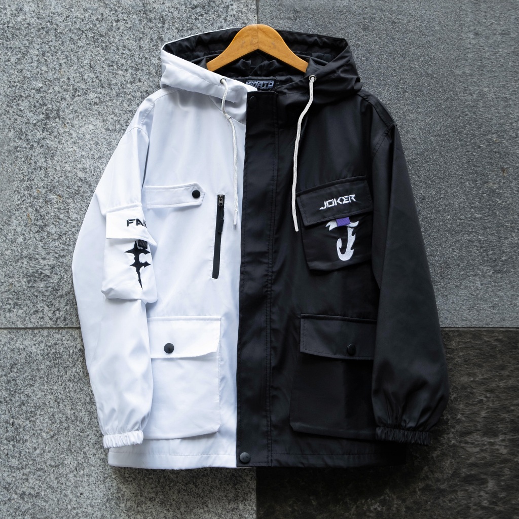 Jacket Men and Women Unisex Large Form Oversized Black and White ...