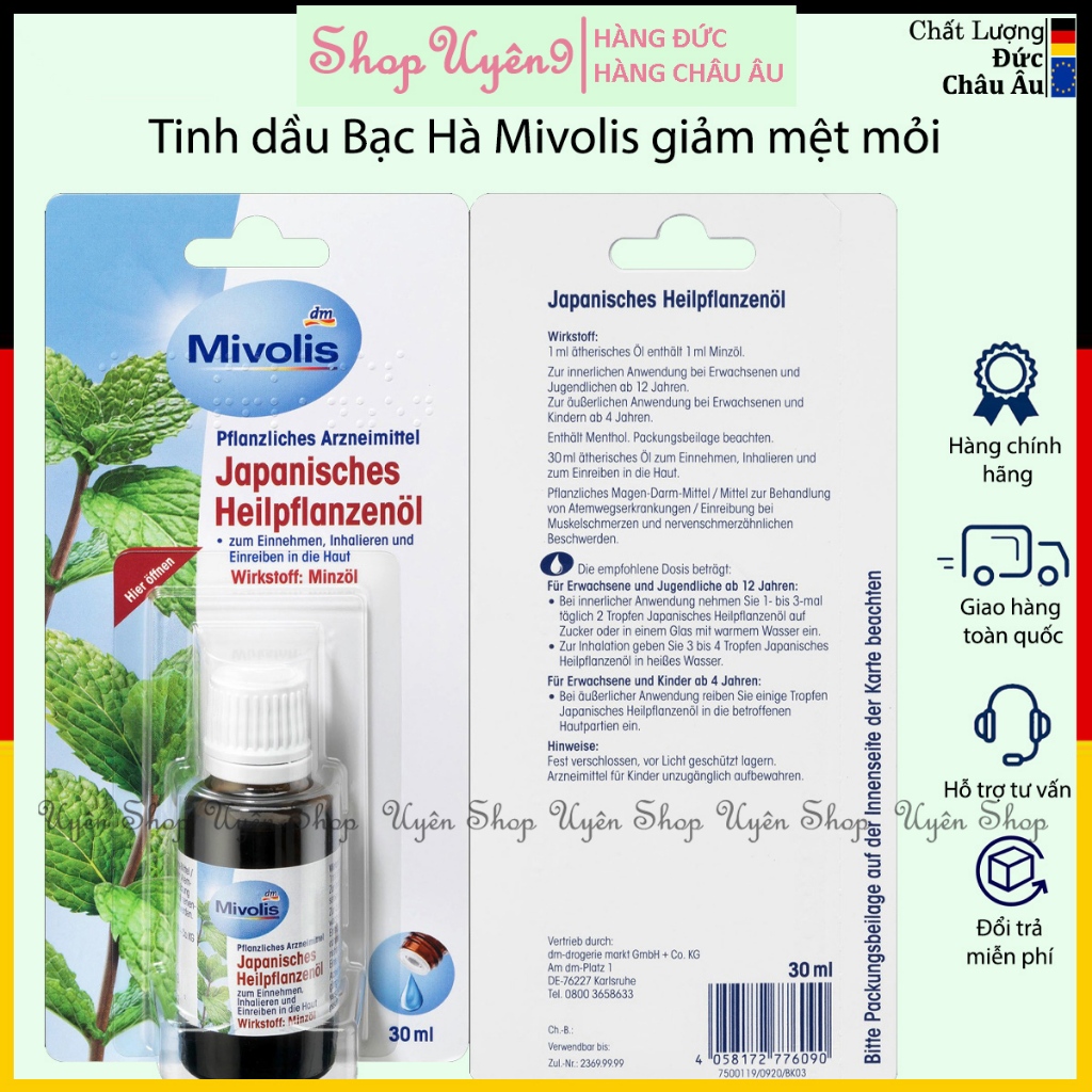 Mivolis peppermint essential oil [German goods] Reduces stress and ...