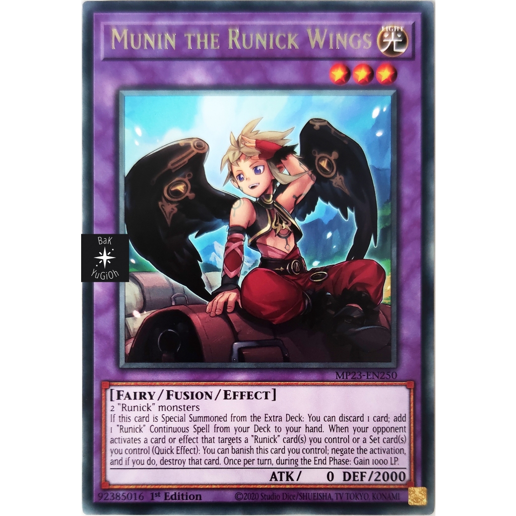 YU-GI-OH! [Original Card] Munin the Runick Wings |En+jp| Rare / Common ...