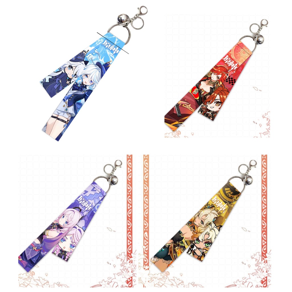 Raidenshogun Yae Ayaka Kazuha Eula Xiao fabric keychain with genshin ...