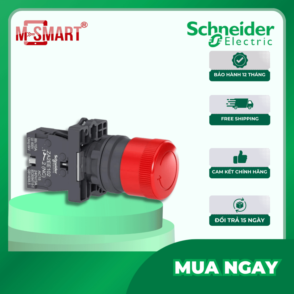 Red 22mm diameter emergency stop button - Schneider Electric - XA2ES442 ...