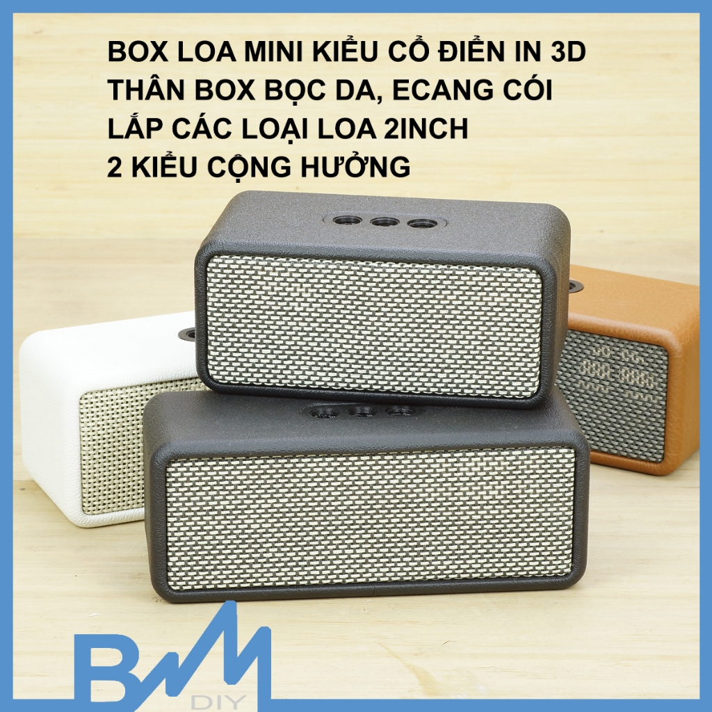 3d printed mini speaker Box covered with ecang leather and 2-inch ...