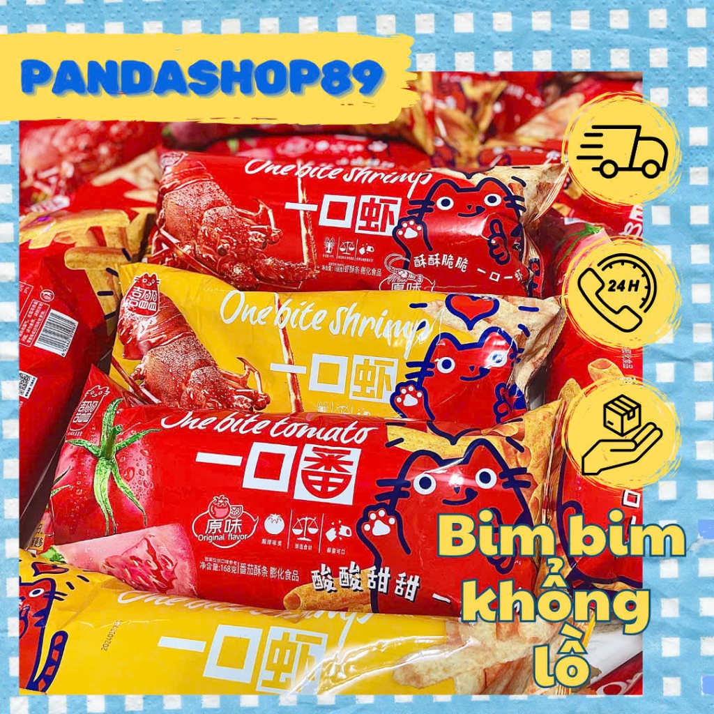 One Bite Chinese domestic giant tomato and lobster flavored snacks (168g package) | Shopee ...