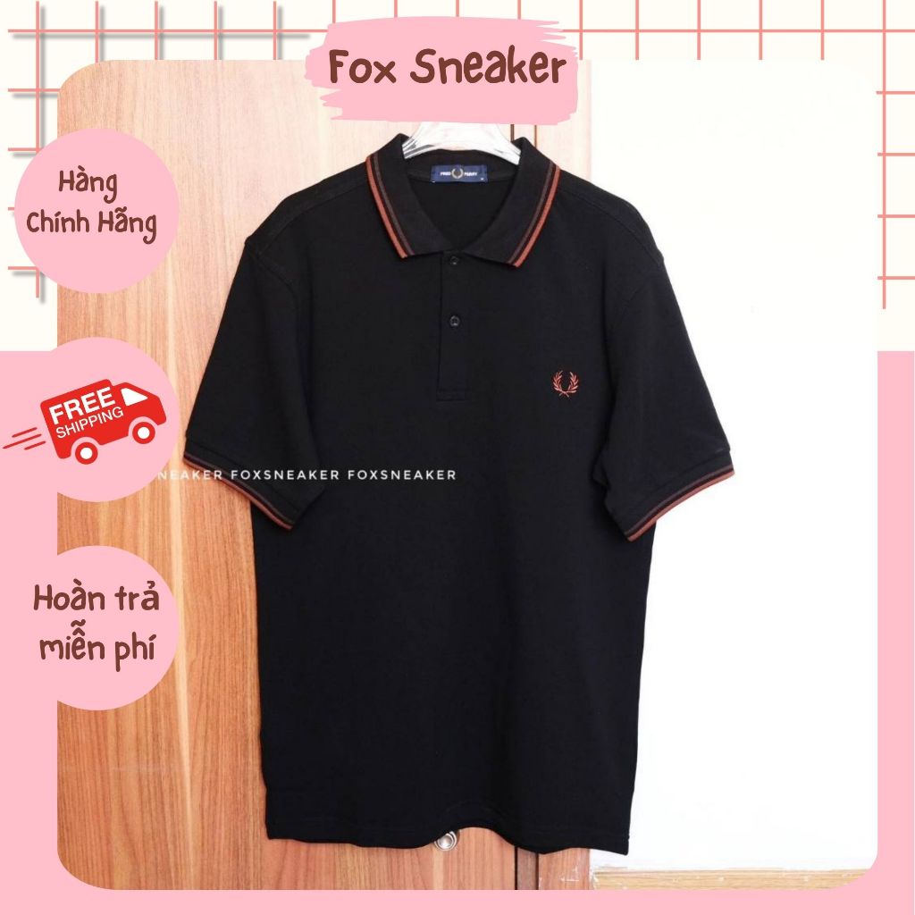 Polo Fred Perry Black Orange Genuine | Fox Sneaker | Shopee Philippines