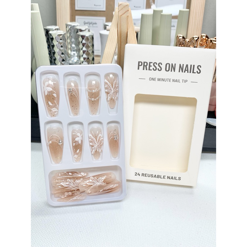 (Real photo) 24 standard fake nails code R04 | Shopee Philippines