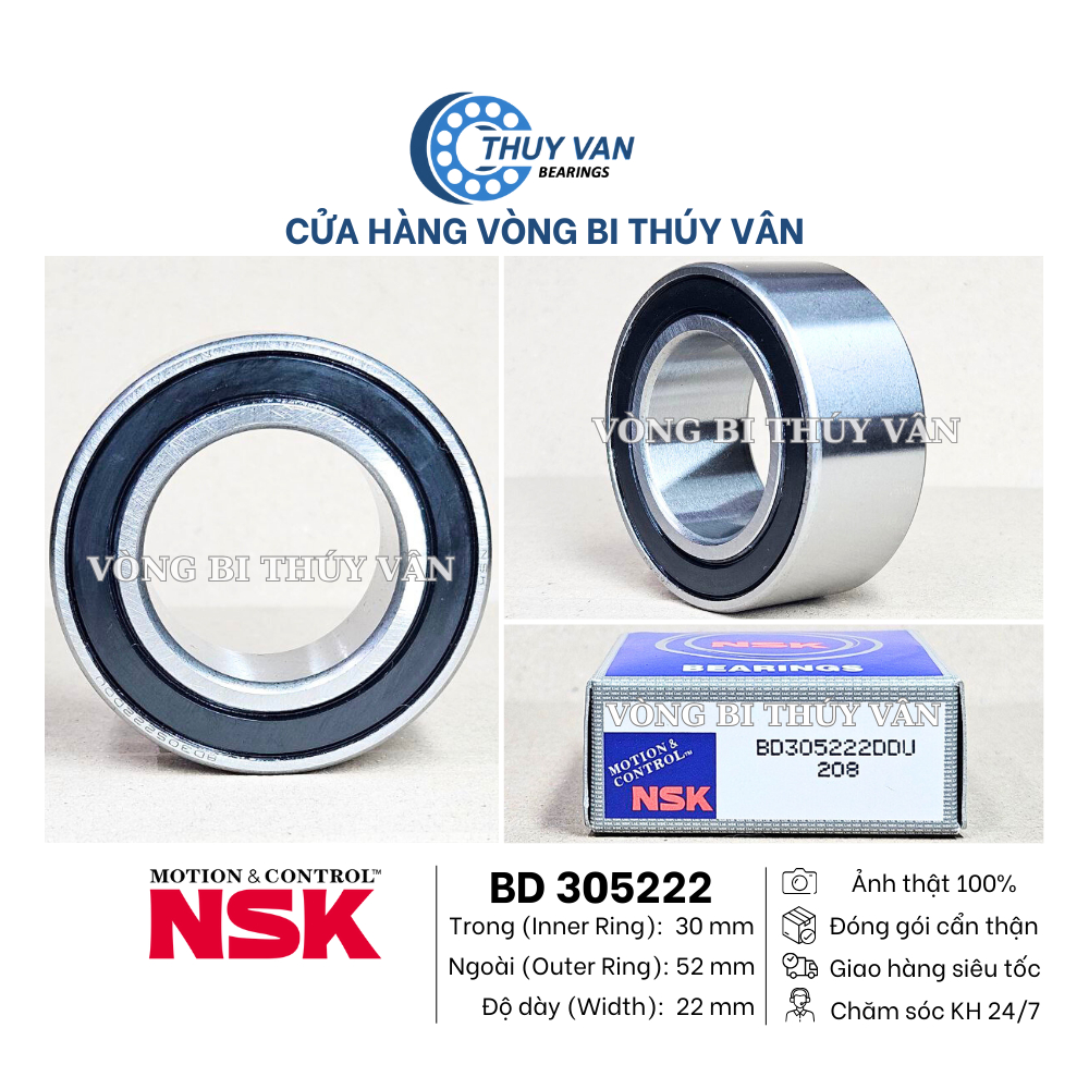 BD two-row ball bearing 305222 NSK DDU rubber seal cap 30x52x22 ...