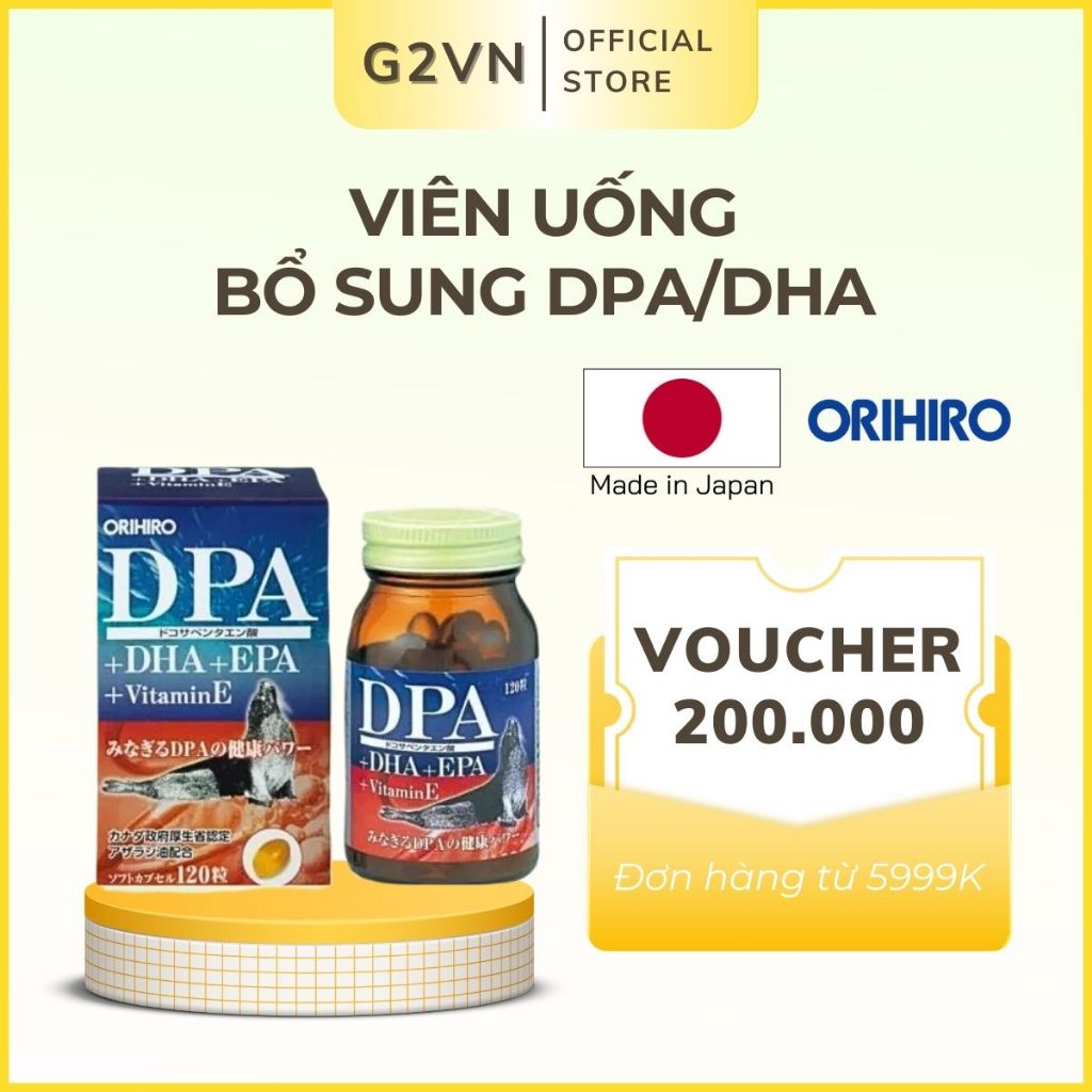 Orihiro DPA DHA EPA Vitamin E Brain Supplement Box of 120 Tablets ...