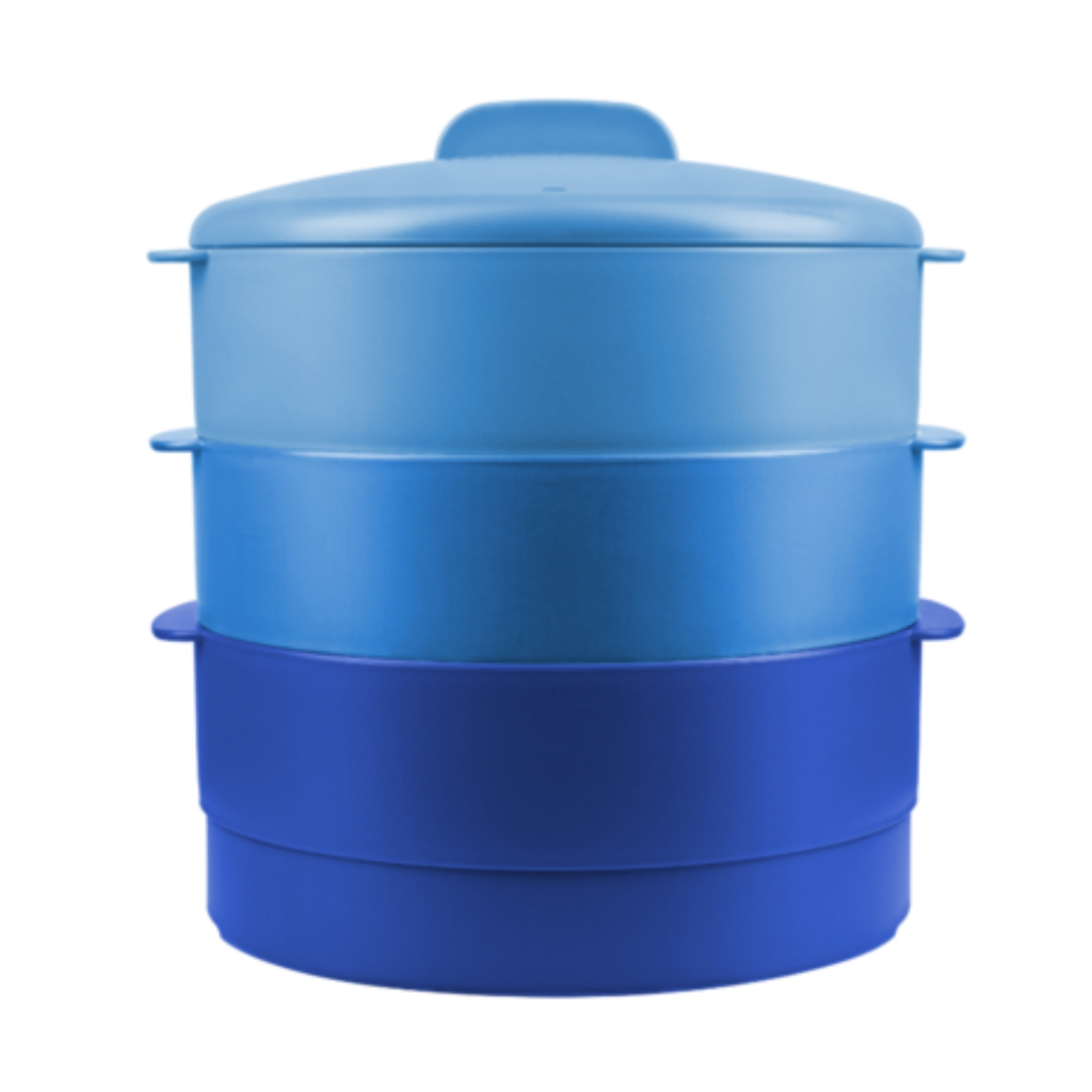 Steam It 3-tier BLUE Tupperware steaming basket | Shopee Philippines