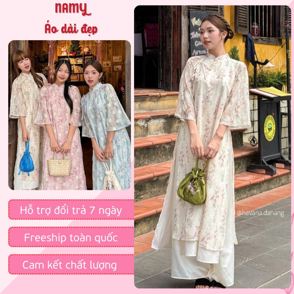 Ao Dai CNY Bach Vu Hottrend 2025 - Modernized Ao Dai with Straight Shape Made of Raw Material ...