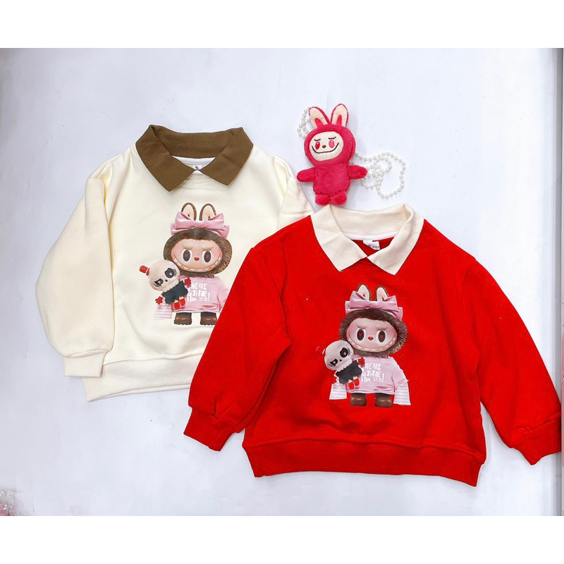 Labubu printed polo neck fleece bra for babies (with Labubu animal ...