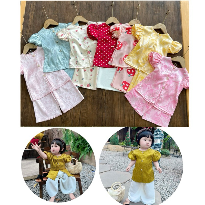 Ba Ba Baby Girl Set, Odd Sizes, Traditional Baby Ao Dai | Shopee ...