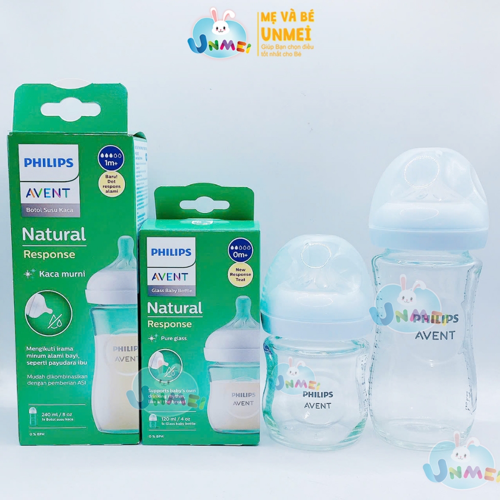 Philips AVENT Natural Glass Milk Bottle, Natural simulation line ...