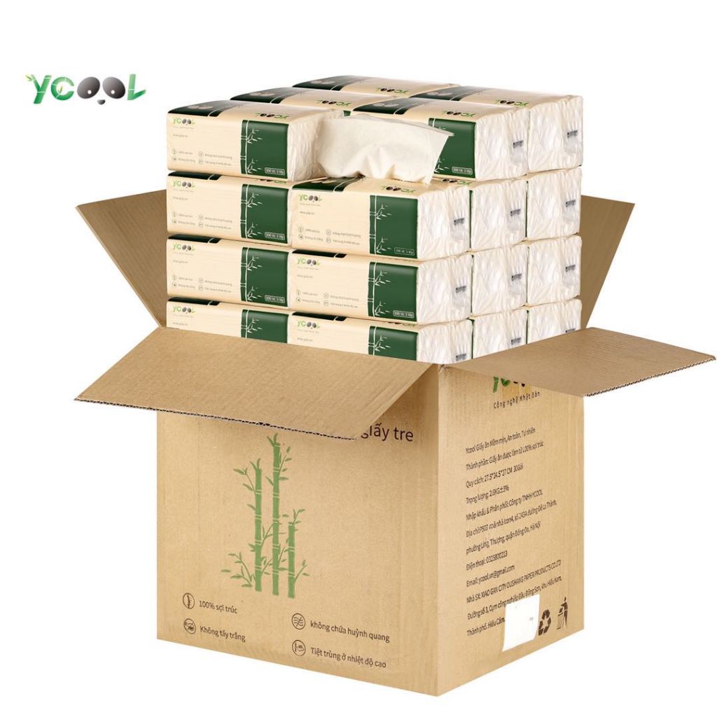 YCOOL Panda napkins 1 carton of 30 packs of 300 sheets, 4 layers of ...