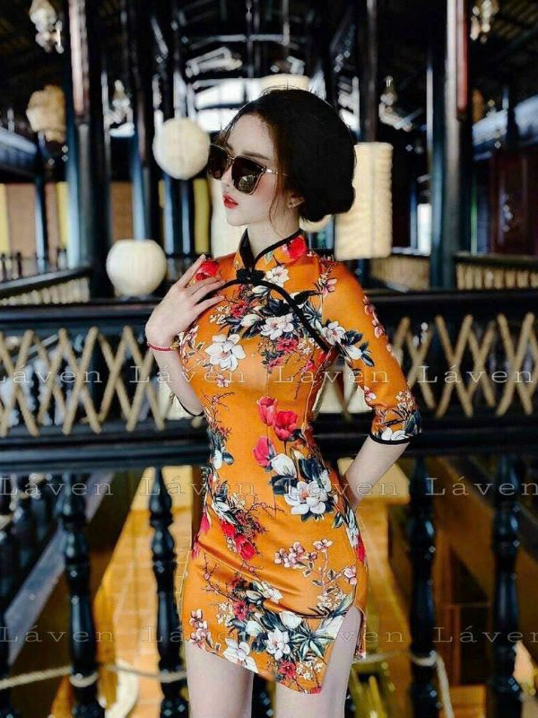 *Women's Fashion cheongsam dress to wear to parties, made of 3D printed ...