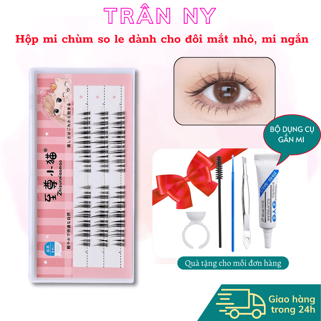 1 Box of self-applied staggered eyelash extensions M01 for small eyes ...