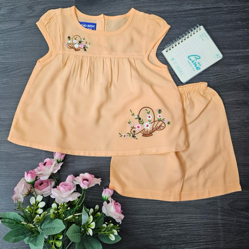 Bao Ngoc tole set with baby sleeves and shorts from 7kg-22kg made of ...