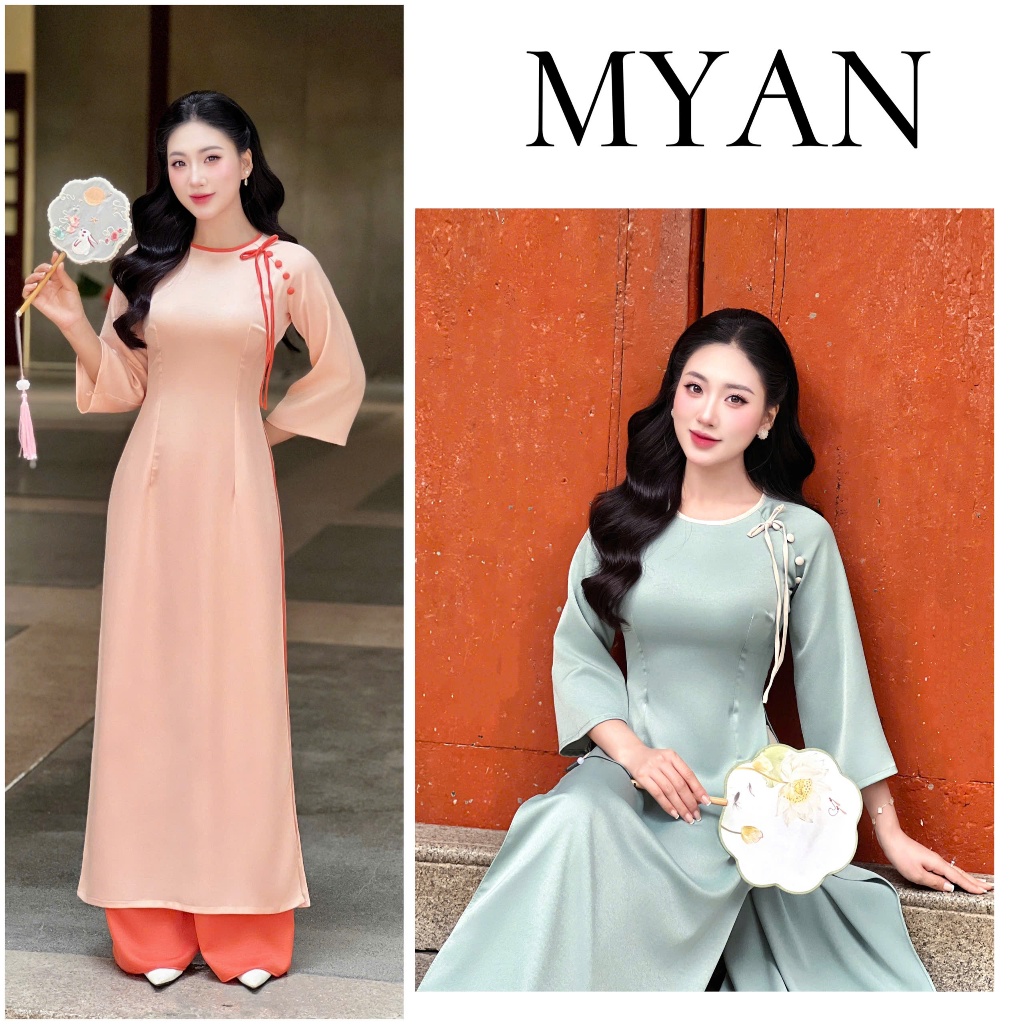 [READY Stock] Ao dai with stylized bow buttons, tay Thi silk ...