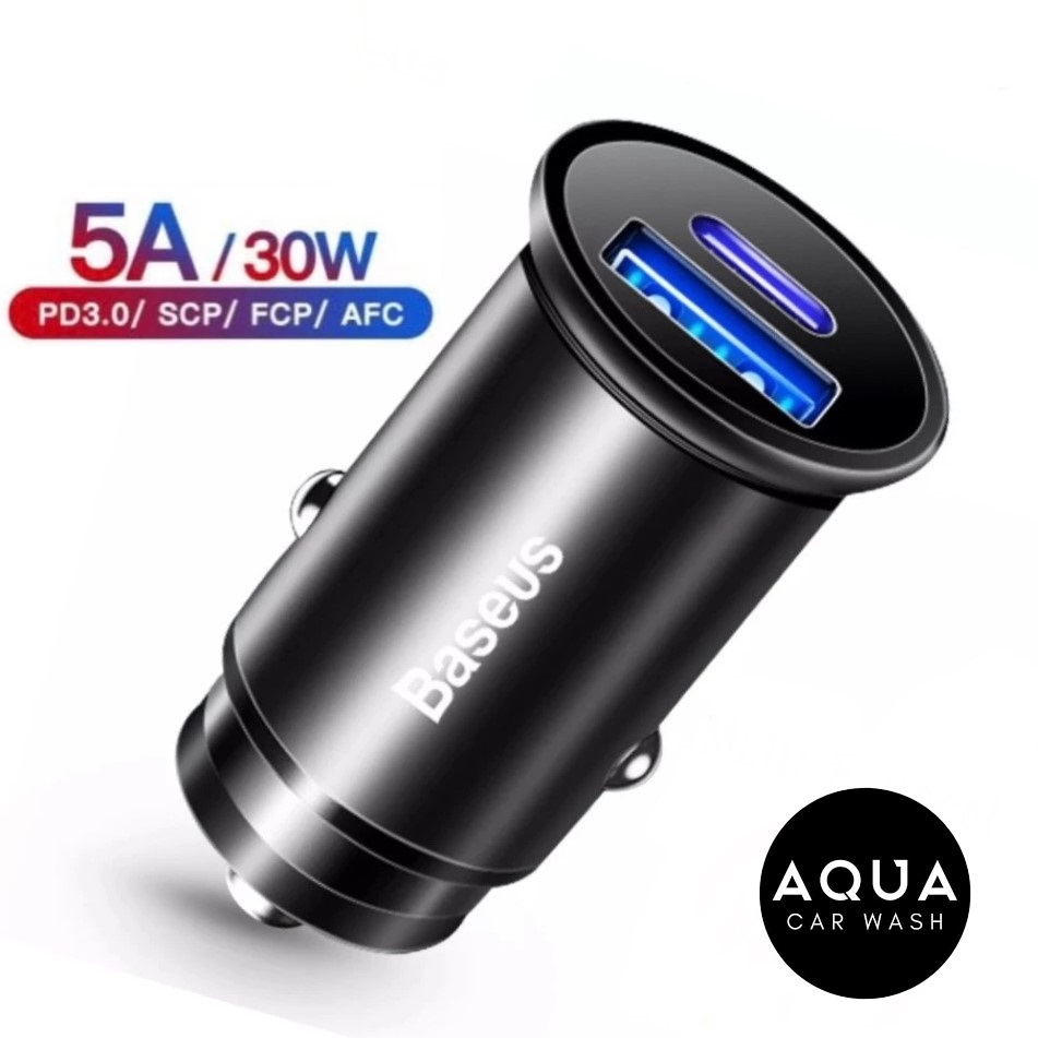 Baseus super fast car charger 2 ports 30w pd qc3.0 5a explosion-proof ...