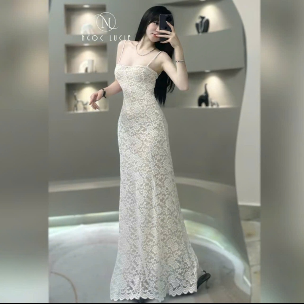 2-layer long, loose knitted lace bodycon dress, all sizes 40-70kg ...