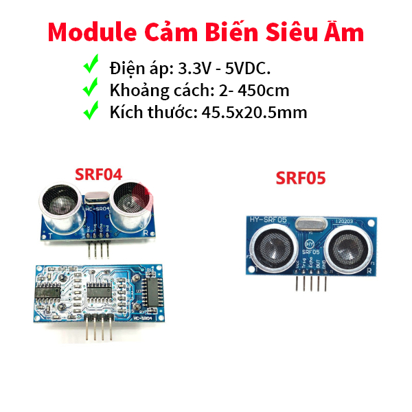 Ultrasonic Sensor Module SRF04/SRF05 Working Distance 2cm - 450cm ...