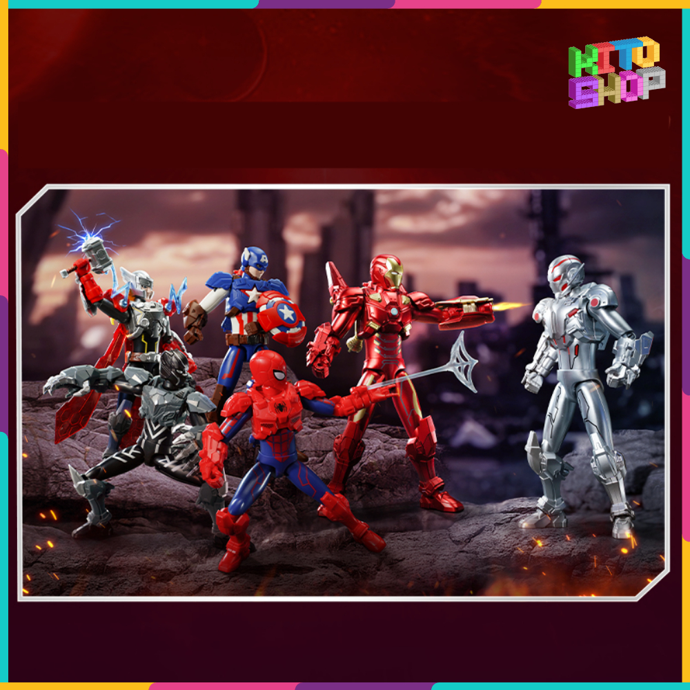 Iron Man Spider Man Model Assembly Toy Iron Man Spider Man Superhero ...