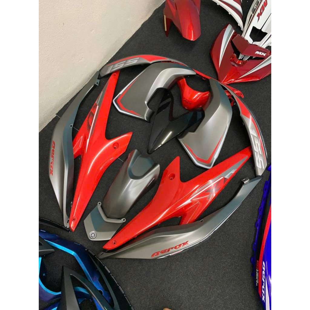 NVX V1 red gray removable sticker designed with AEROX thread, cover ...