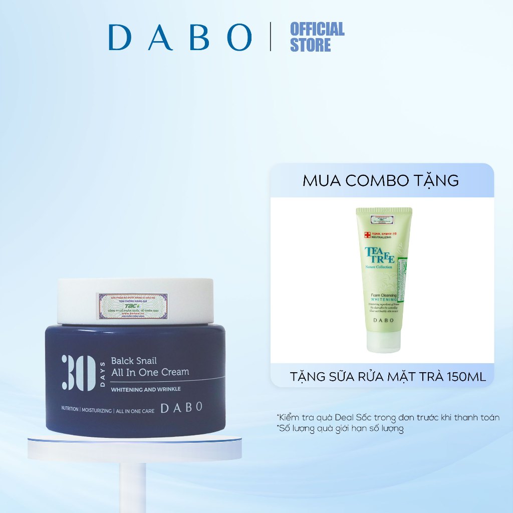 DABO Black Snail All In One Cream 100ml brightens skin and prevents ...
