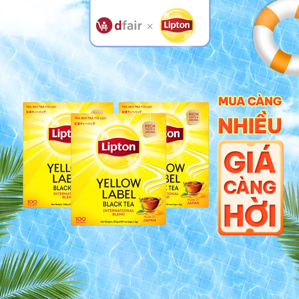 Combo of 3 Boxes of Lipton Yellow Label Black Tea Filter Bags (2g x 100 ...