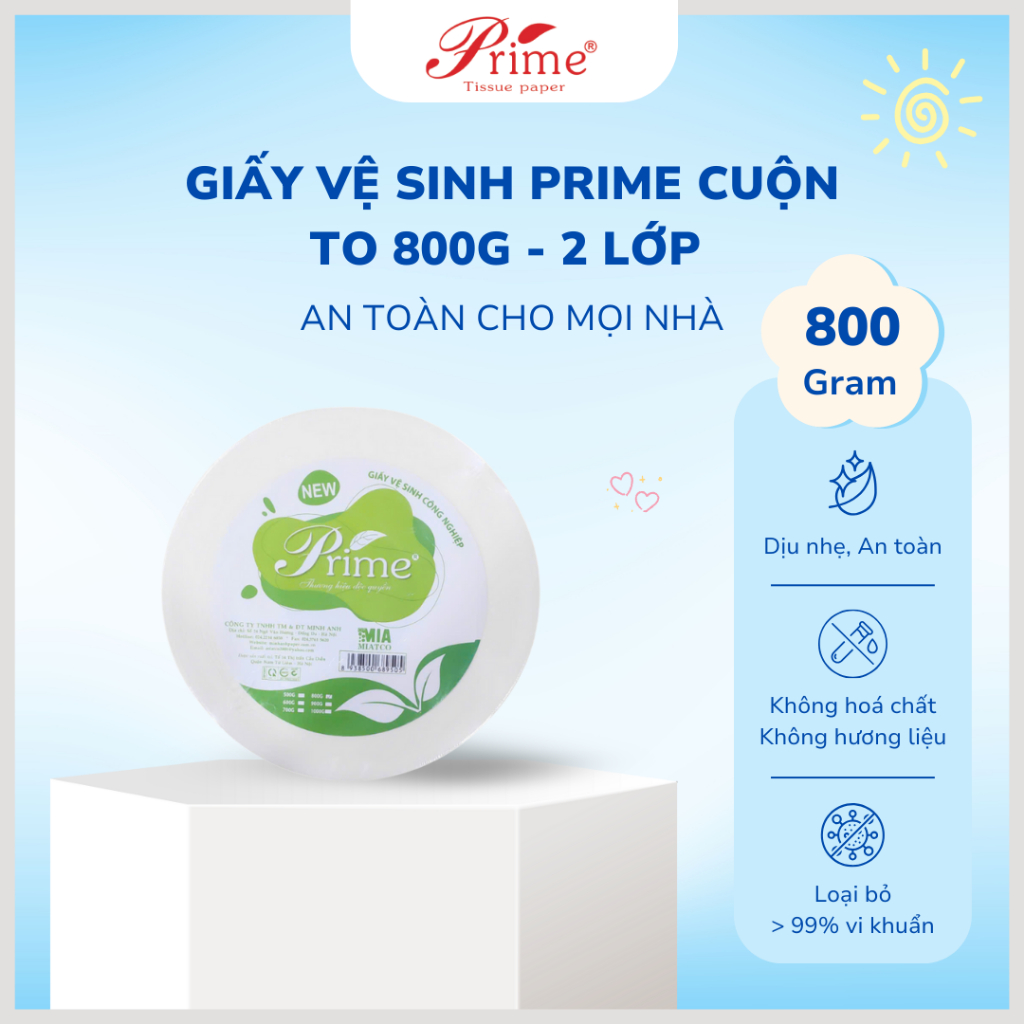 Combo of 2 rolls of industrial toilet paper LARGE ROLL 800gr 2 PRIME ...