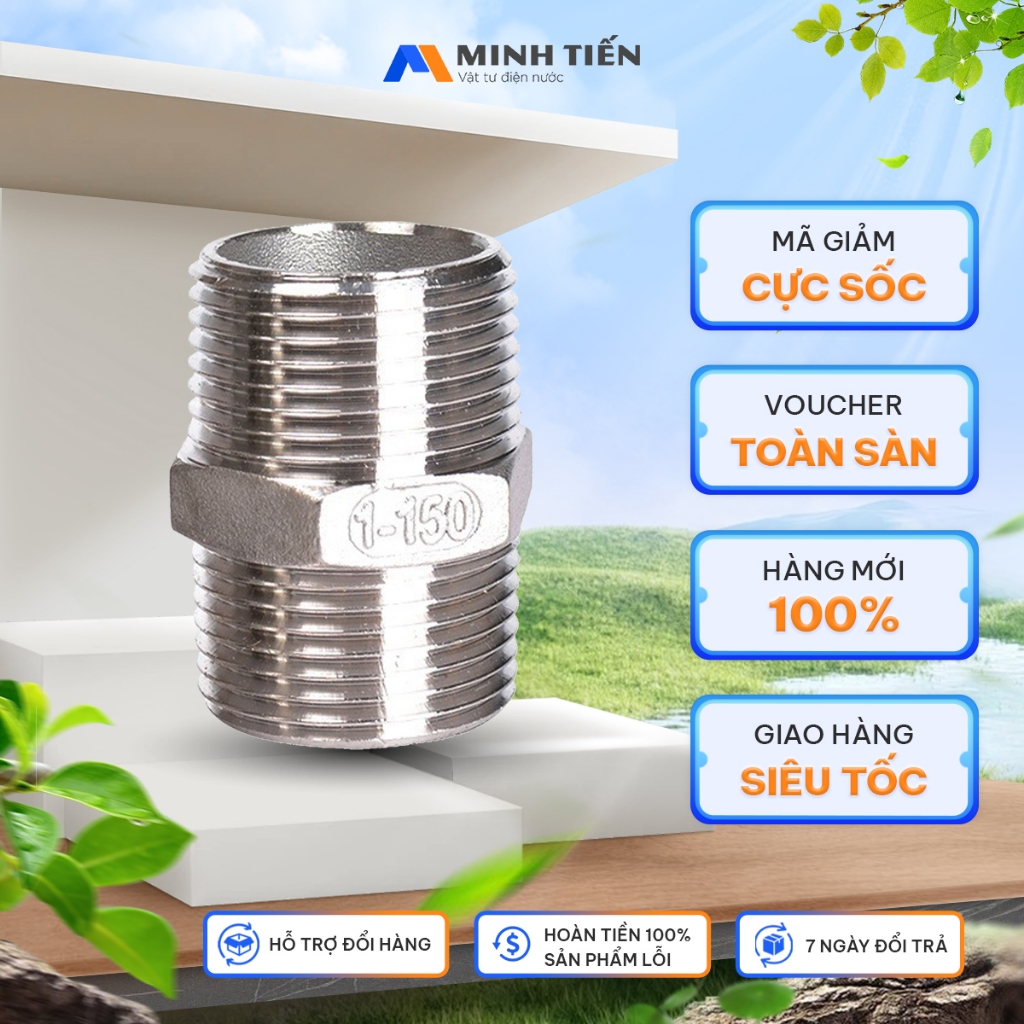 Double two stainless steel threaded ends - two stainless steel threaded ...