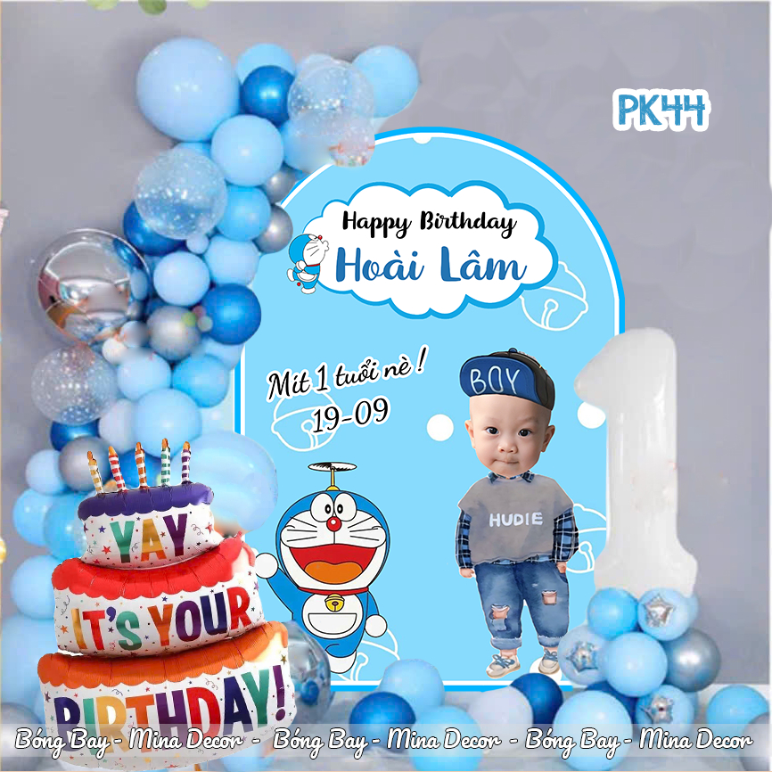 Birthday Backdrop Set of Doraemon, Kitty, Superhero, Conan, Mickey for ...