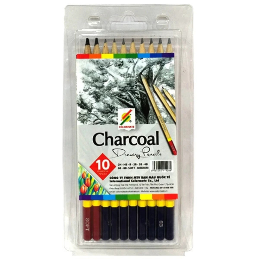 Blister of 10 Charcoal Wood Pencils - Colormate | Shopee Philippines