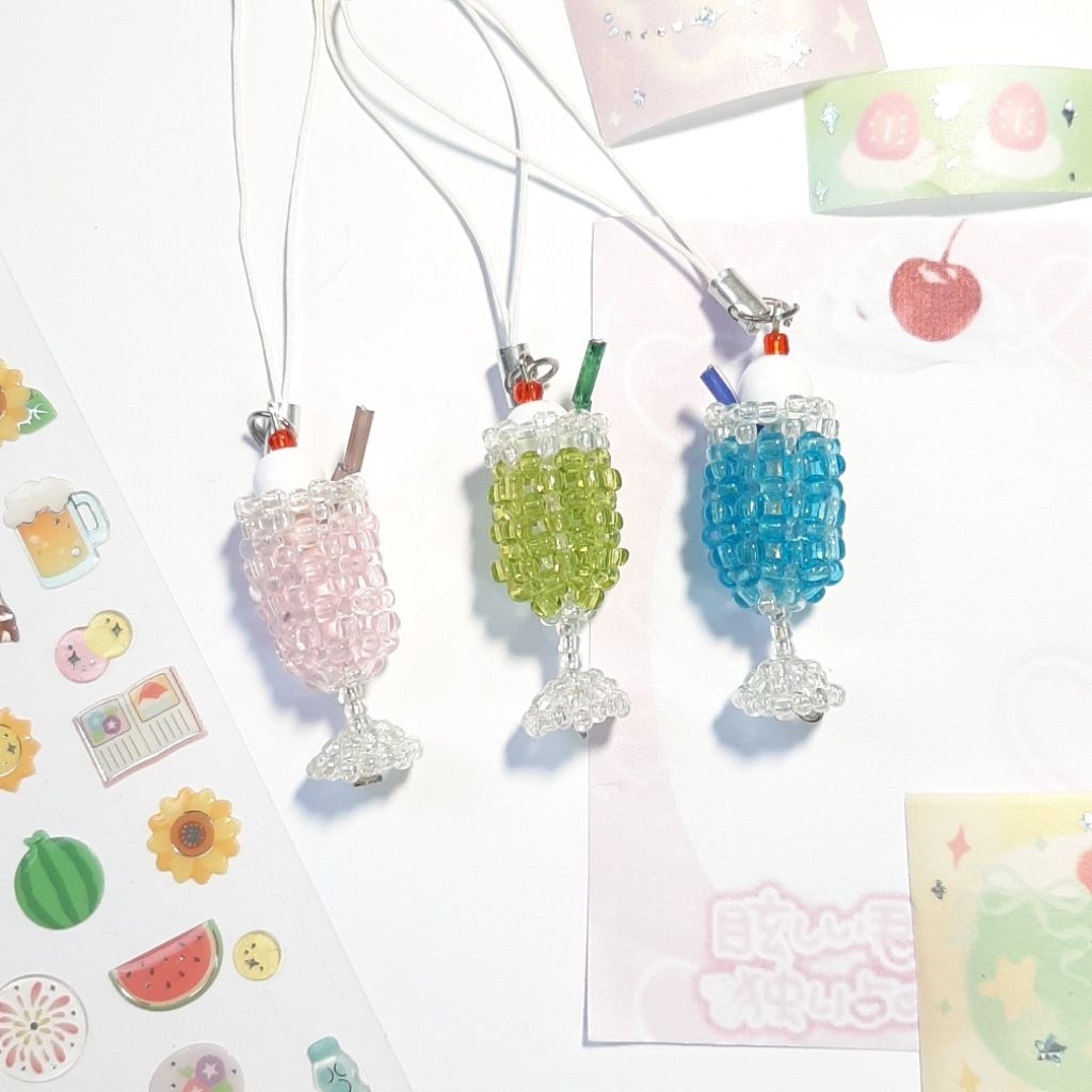 Cream soda ༘ ̊⋆ phonecharm soda Japanese summer Cream ⋆ handmade ...