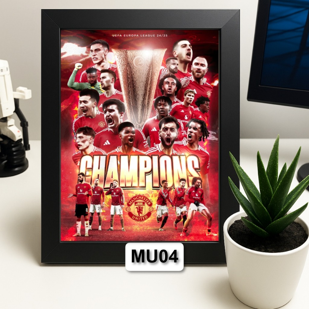 Manchester United Football Club Desk Poster Photo Frame in Many Sizes ...
