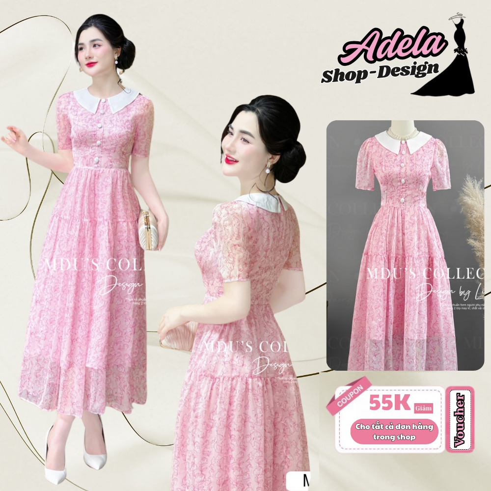 ADELA DESIGN Office Dress Made of Welded Silk with Elegant Pink and ...