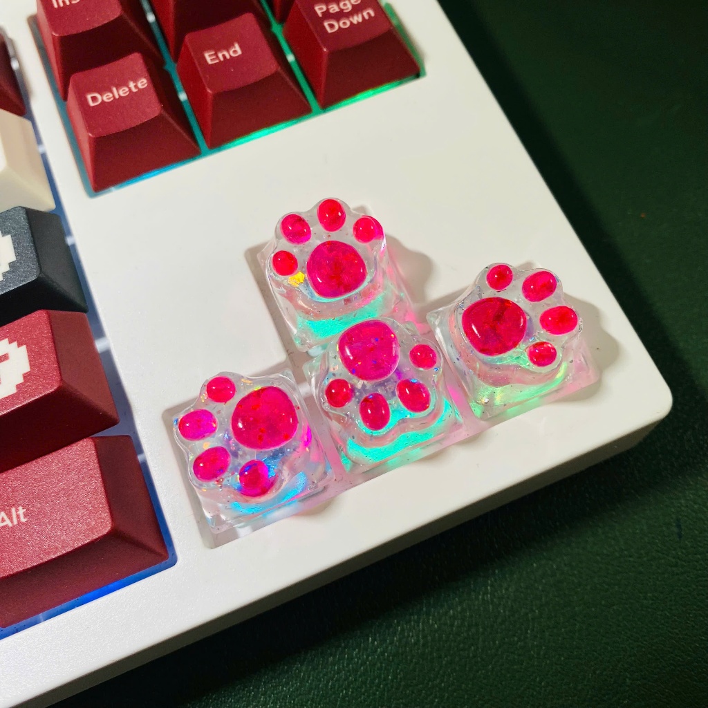 Cat's paw resin keycap _ 1u (mechanical keyboard keycap) | Shopee ...