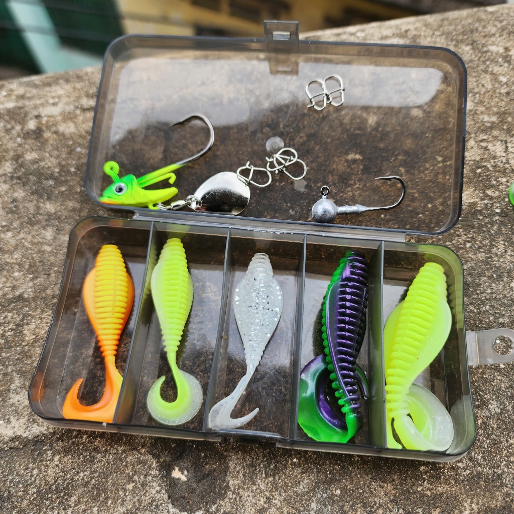 Lure Set Snake Head Curved Tail Soft lure Set | Shopee Philippines