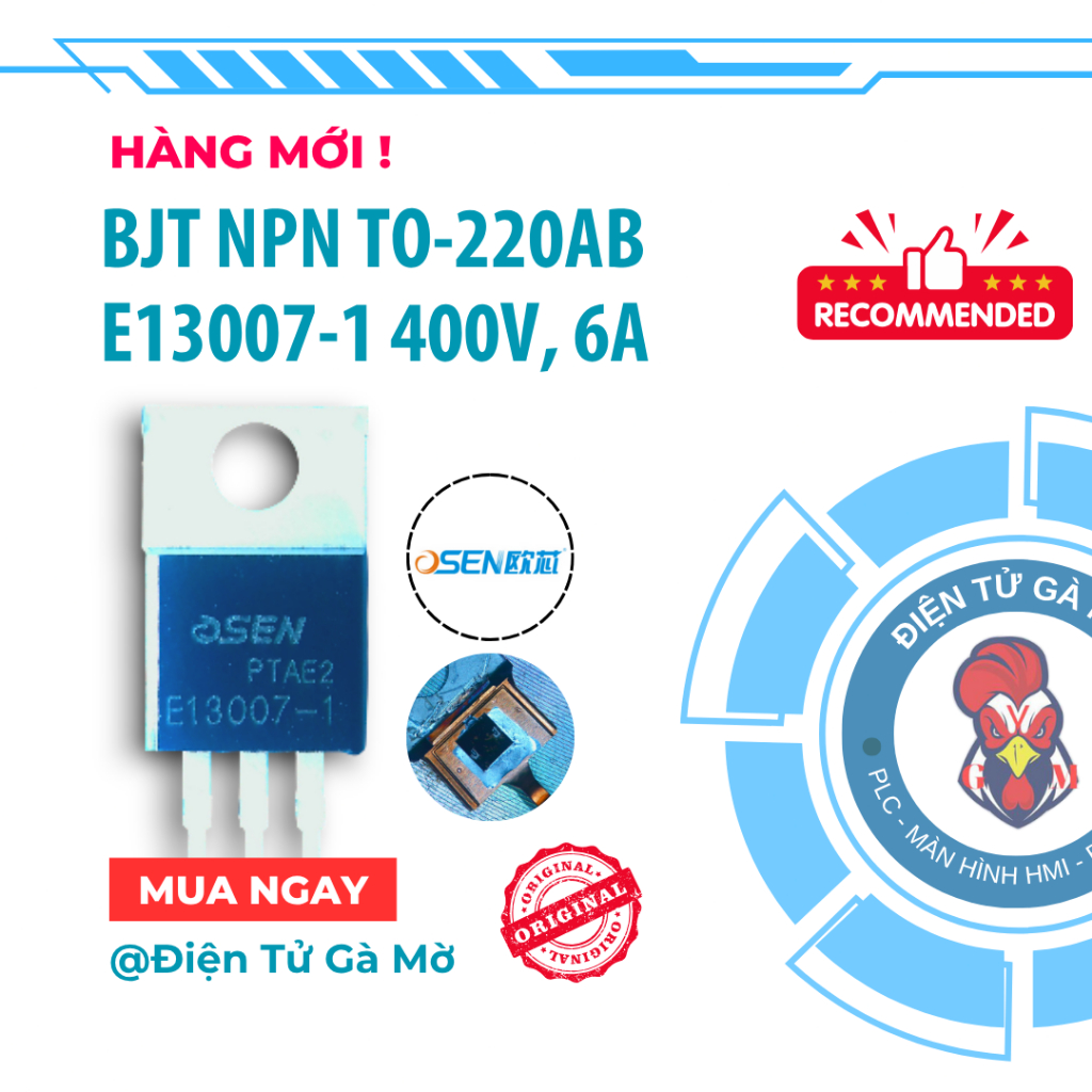 [1 CON] High Voltage NPN Transistor, E13007-1 Replaces J13007 400V, 6A ...