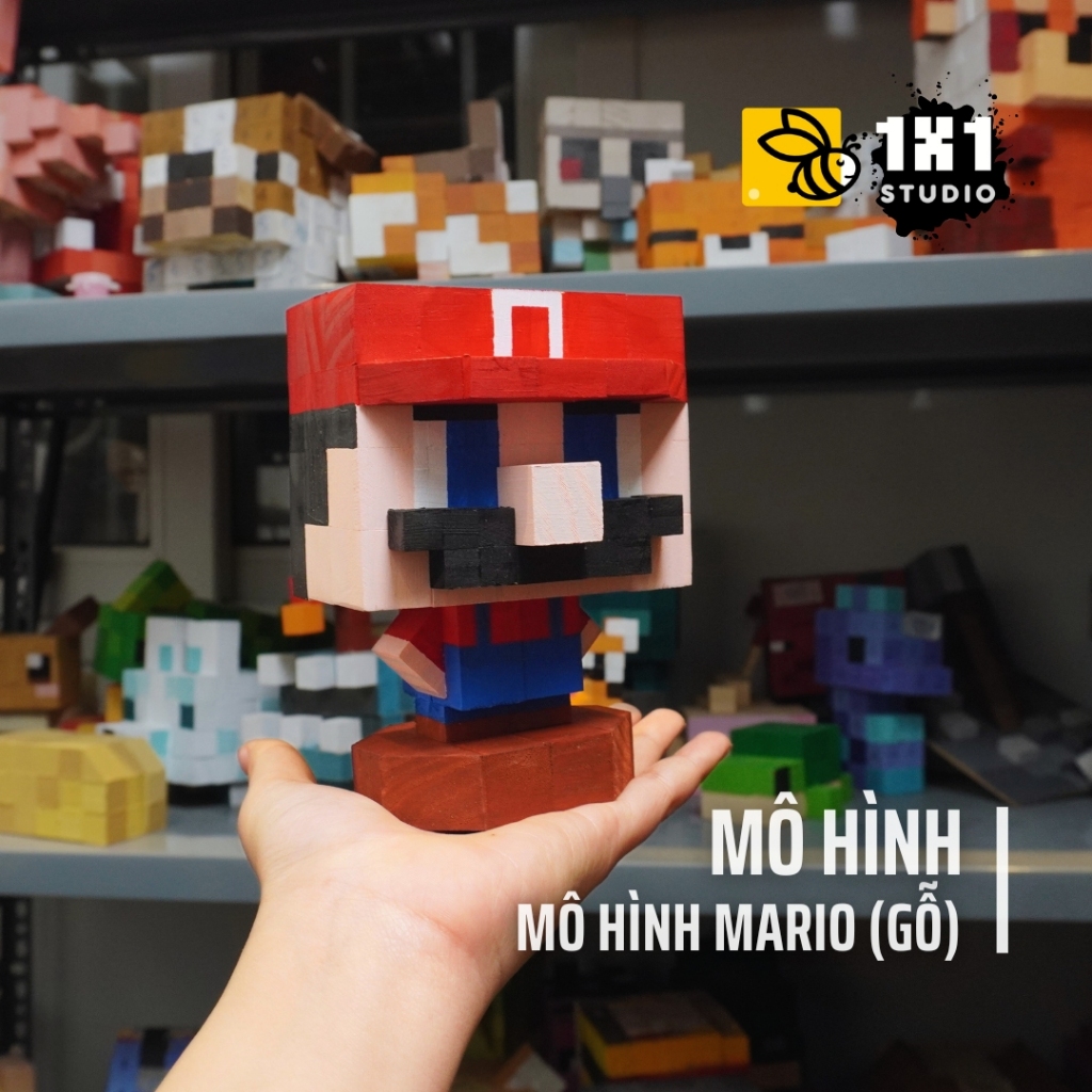Mario Character Wooden Model size S | Handmade Production | Collectible ...