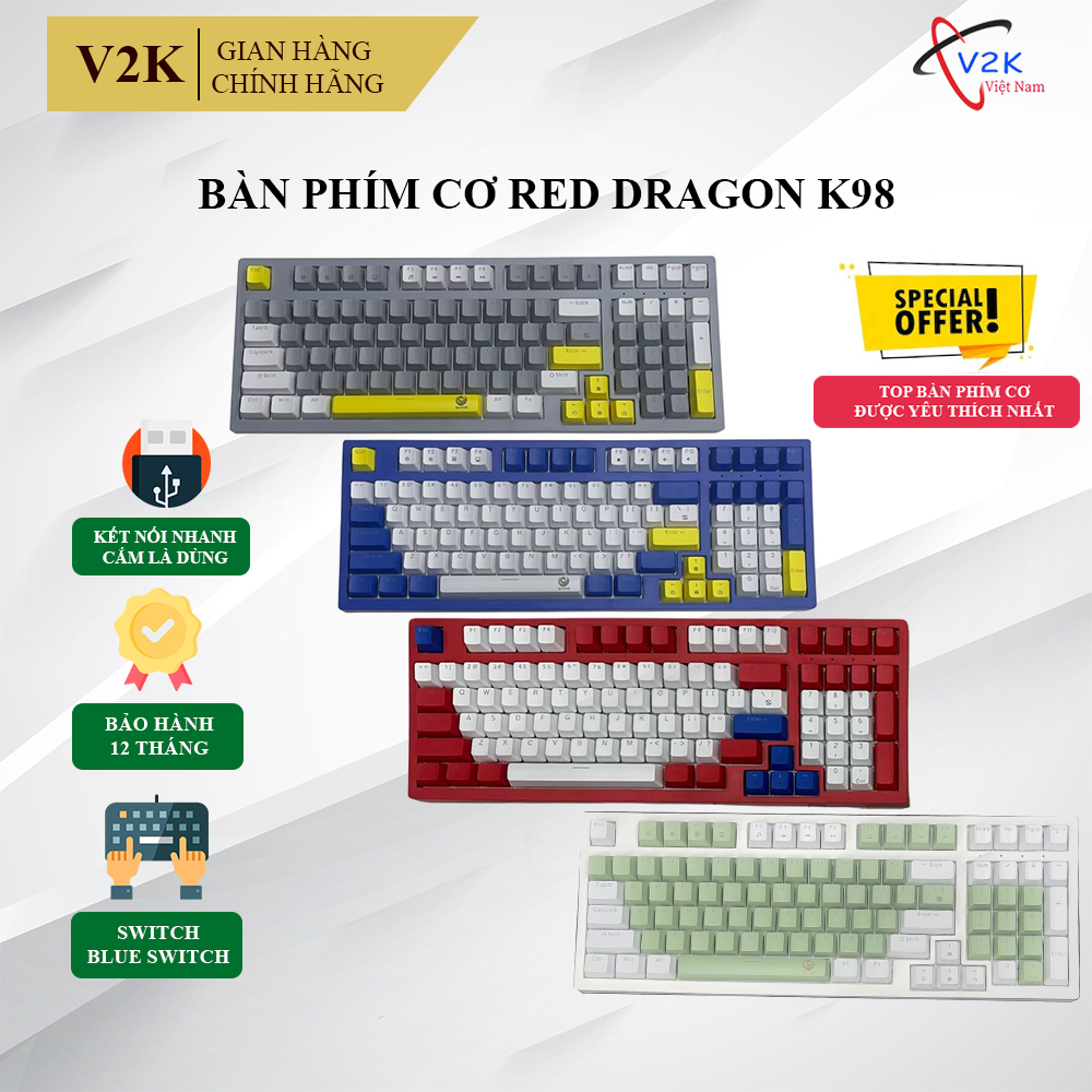 Reddragon K98 Gaming Mechanical Keyboard - Smooth Typing, stylish with ...