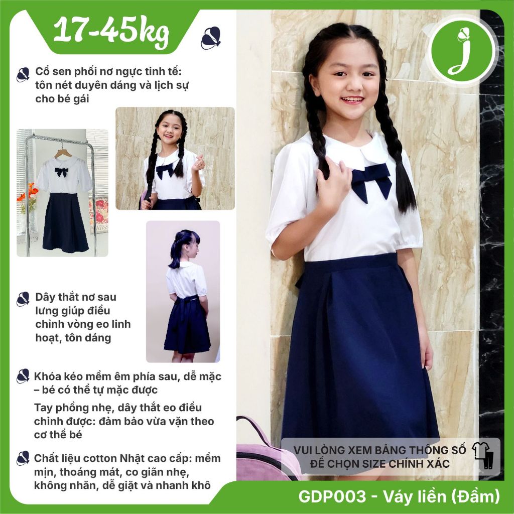 Women's lotus collar school dress with bow tie, elementary and middle ...