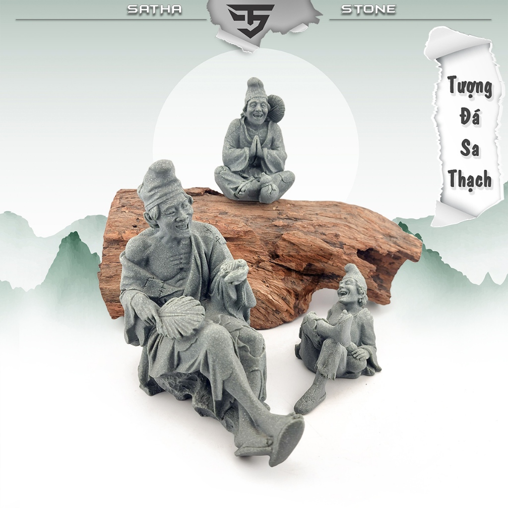 SA Sandstone statue of Ji Gong - Deco miniature landscape, terrarium ...