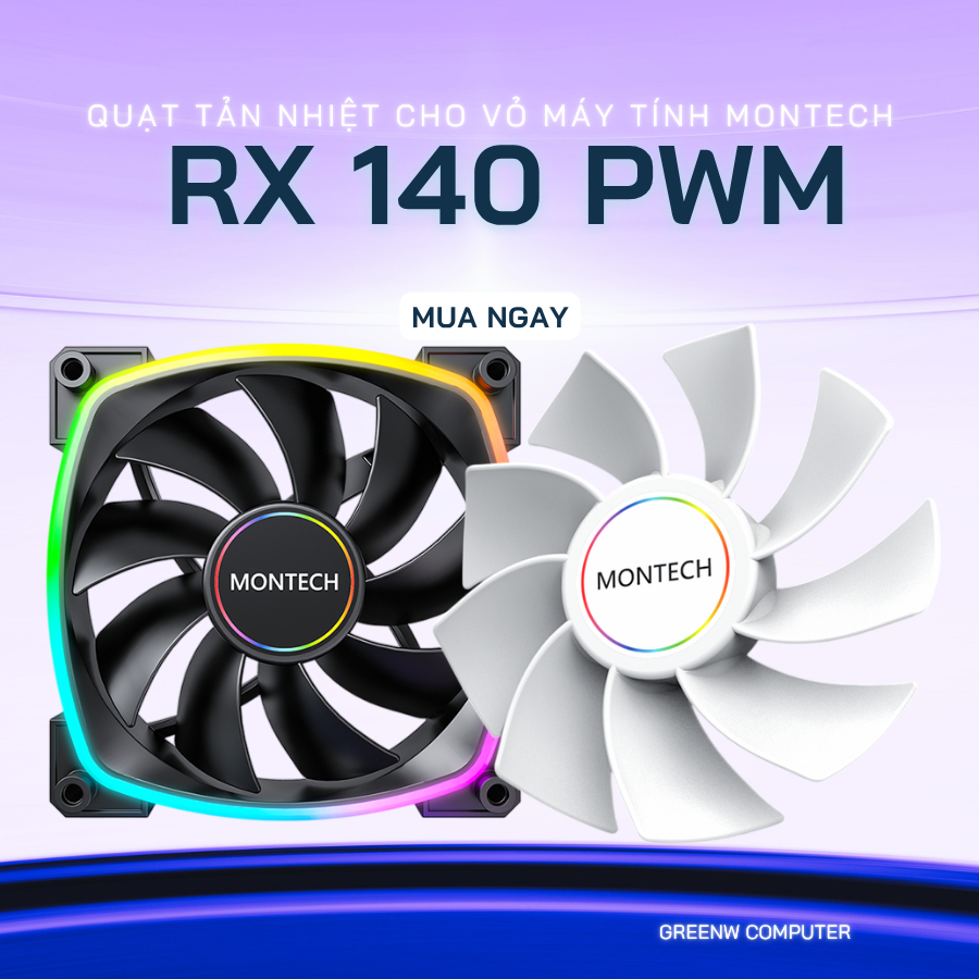 RX 140 PWM Radiator Fan Speed 600 - 1600RPM ARGB Montech 4-Pin ...