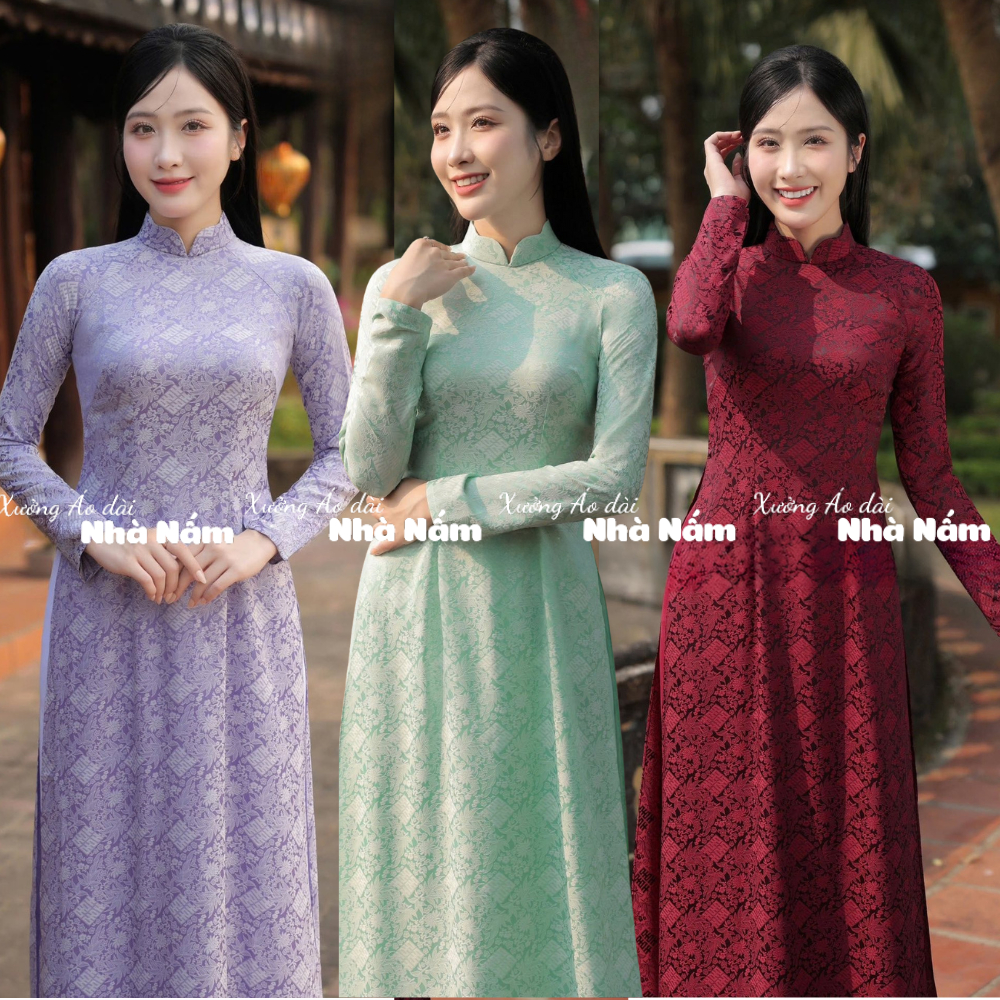 High quality traditional brocade ao dai, ready-made, luxurious and ...