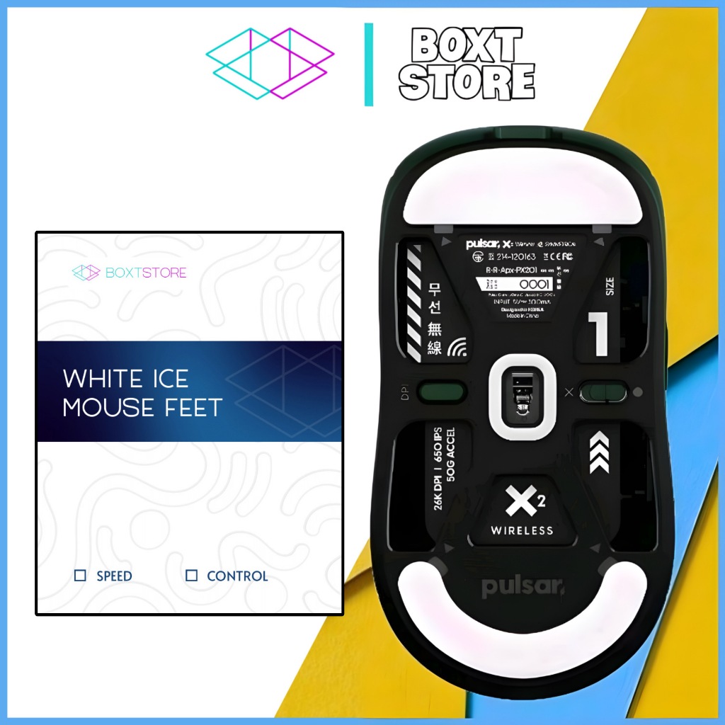 Mouse Feet PTFE WHITE ICE for Pulsar X2 Wireless Mouse - Feet Pulsar X2 ...