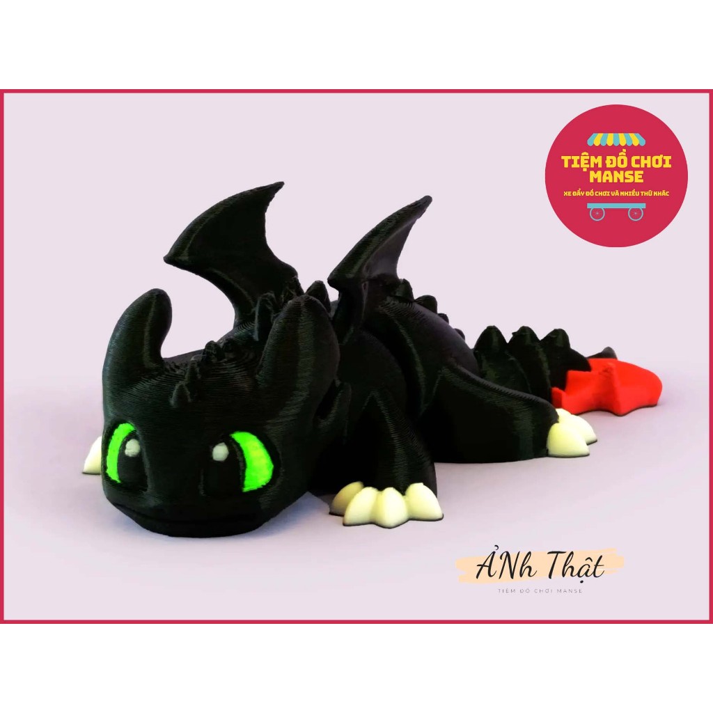 [ Exclusive Design ] 8cm Long Jointed Dragon Model Toothless - Night ...