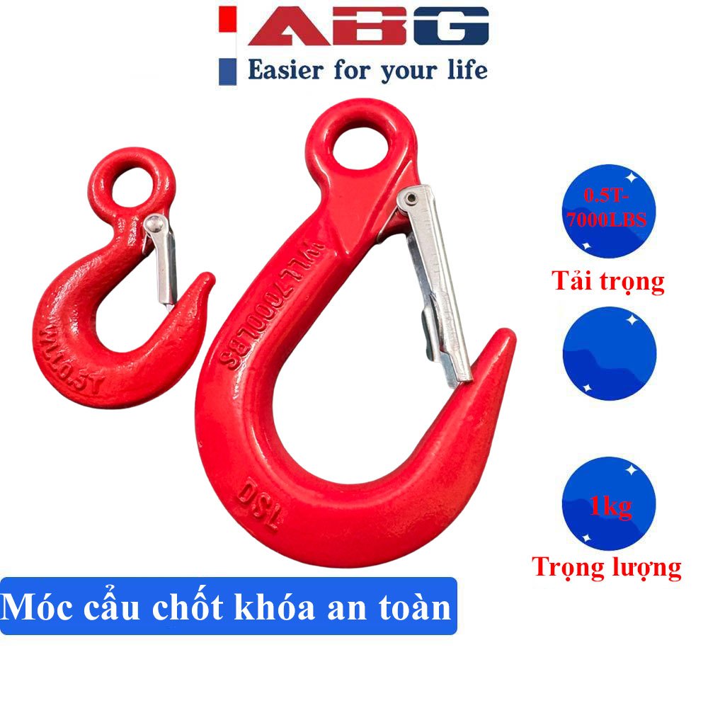 ABG chain latch crane hook with safety lock used to lift and lower ...