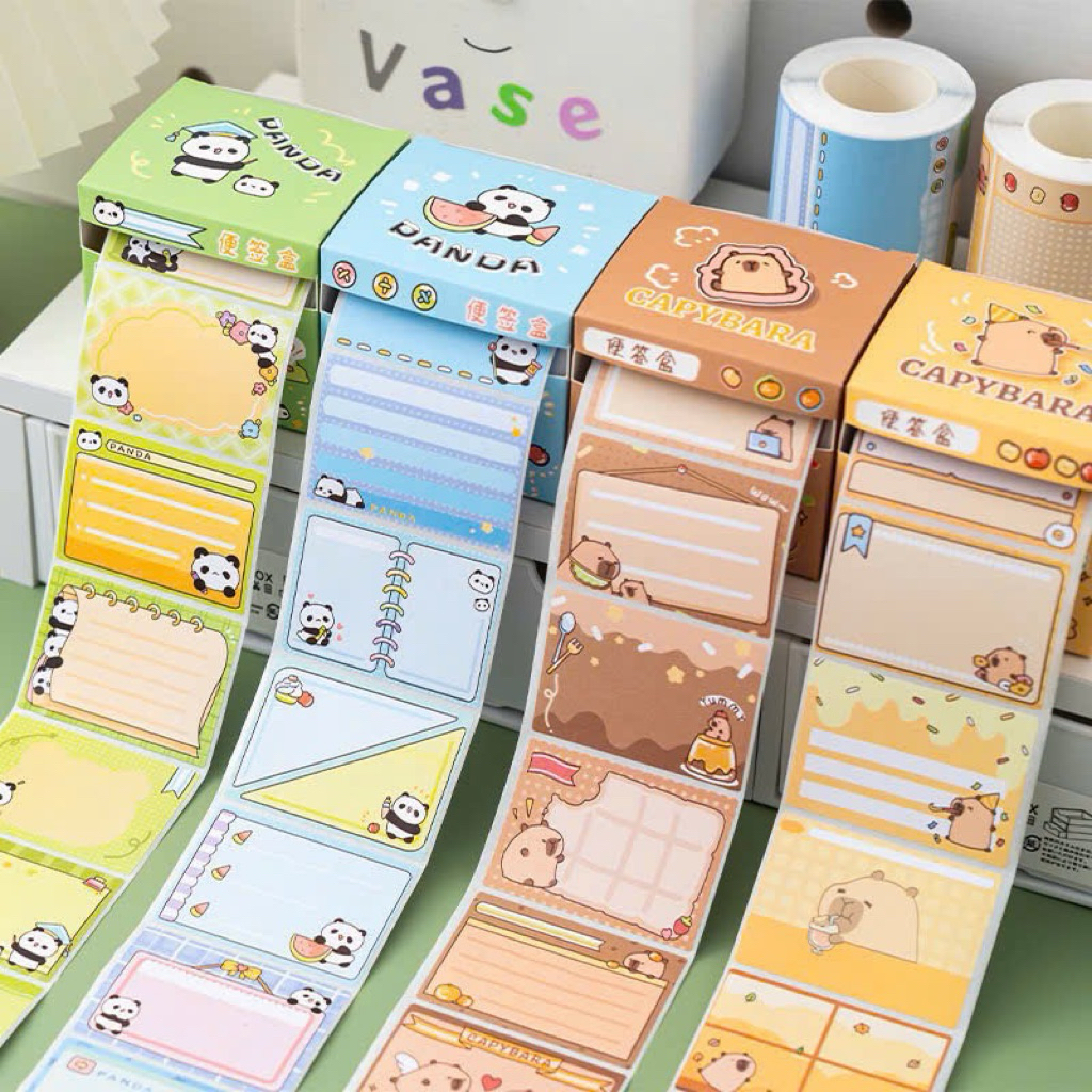 Box of 256 notebook stickers with CAPYBARA and cute panda images ...